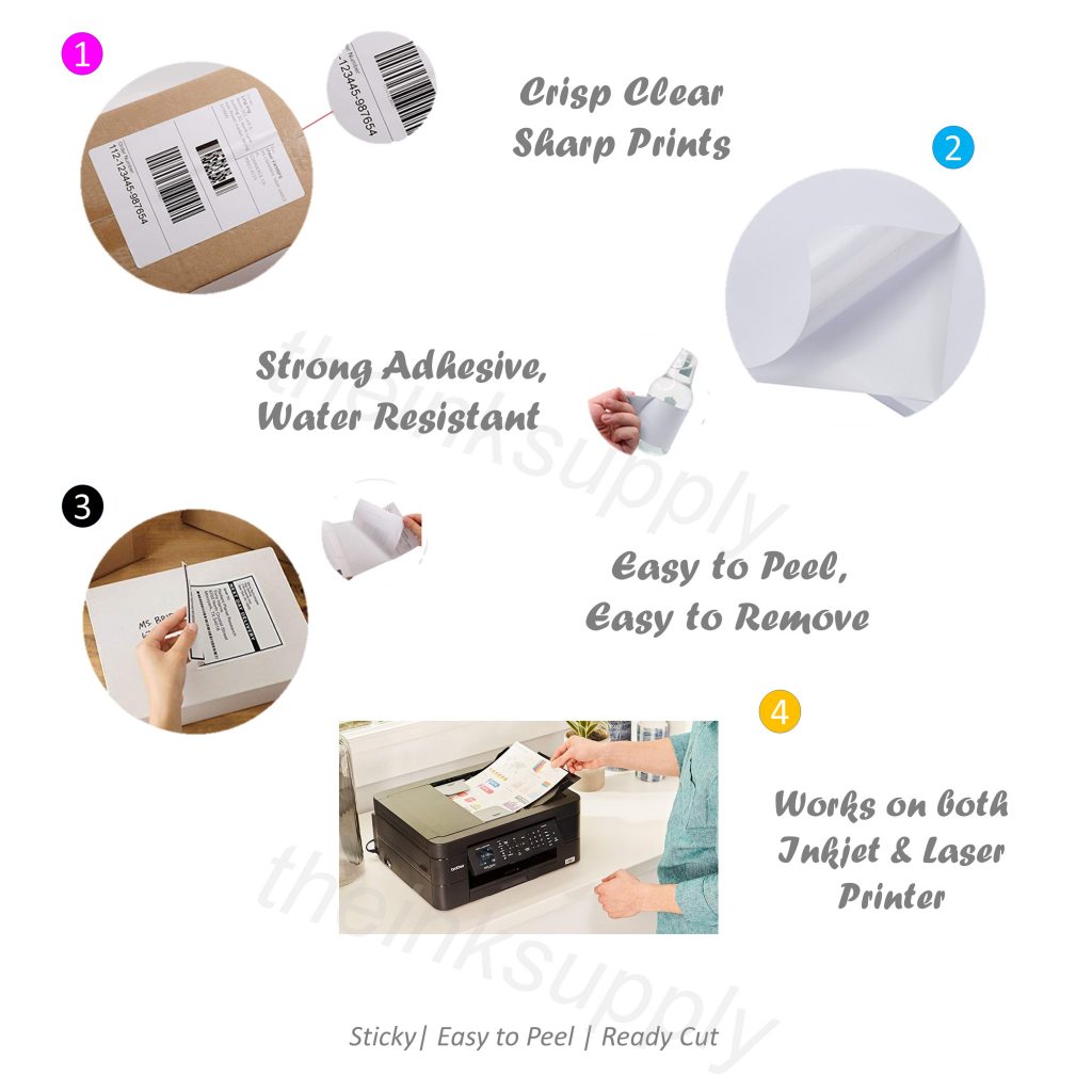 A4 Waterproof Clear Transparent Sticker Label Sheets for Laser Printer